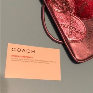 Coach | Bags | Coach Metallic Leather Wristlet | Poshmark